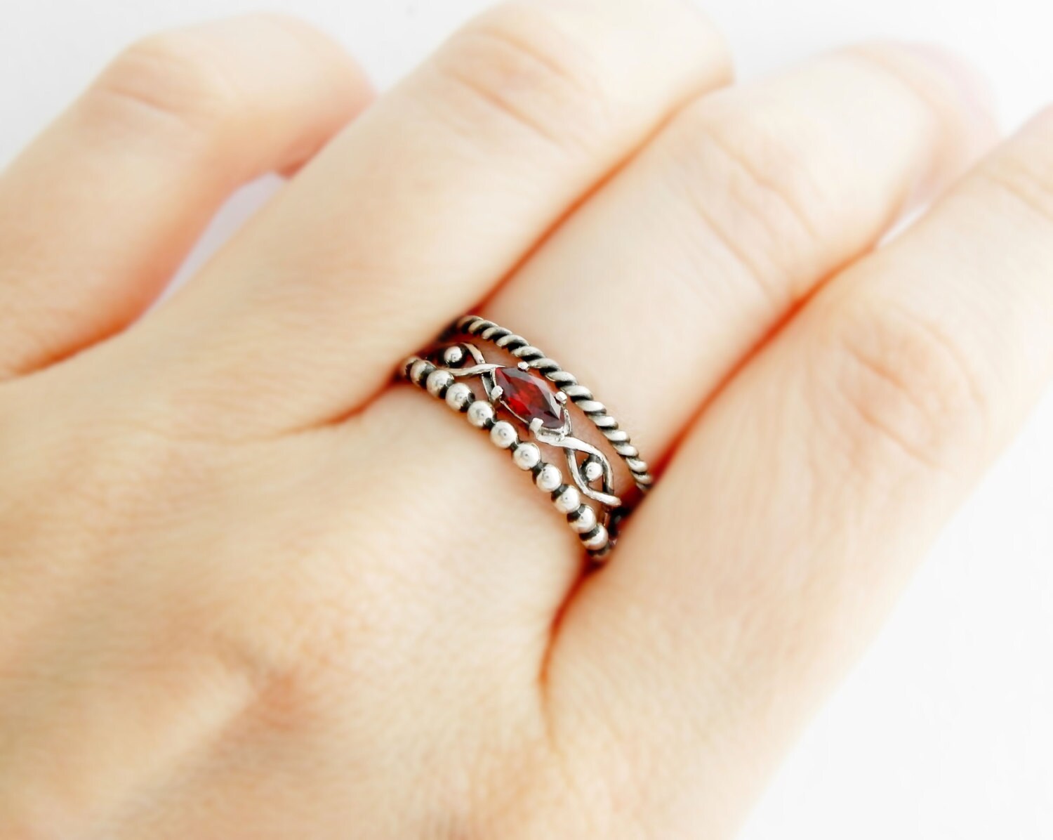 Silver Triple Staking Ring Set of 3 Sterling Silver Ring - Etsy