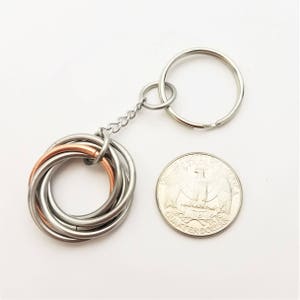 Möbii® Keychain, Stainless Steel and Copper: Fidget EDC Keychain Fob ...