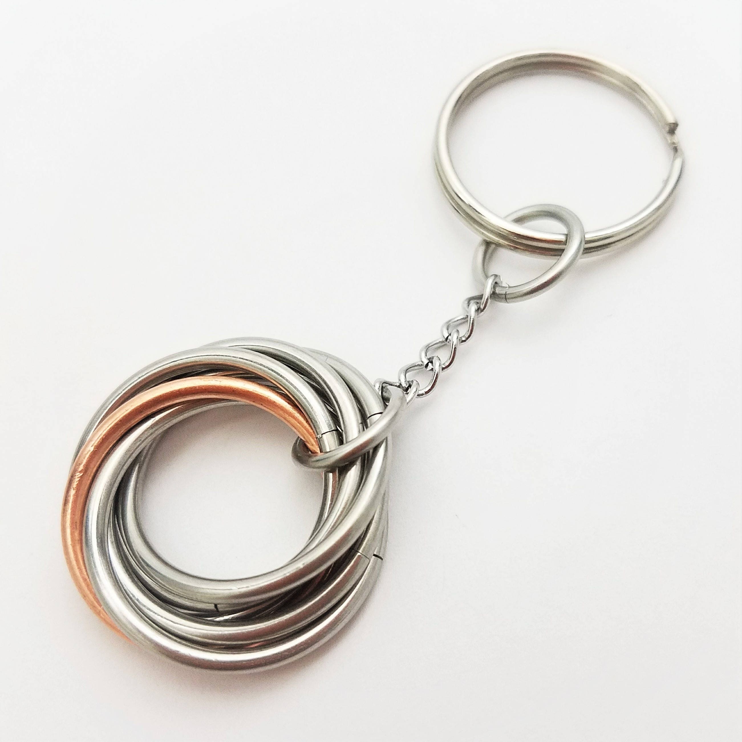 Möbii® Keychain Stainless Steel and Copper: Fidget EDC - Etsy