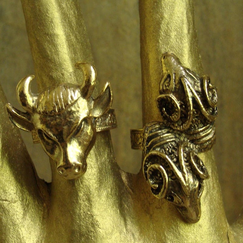 Jewelry Taurus Ring - Etsy