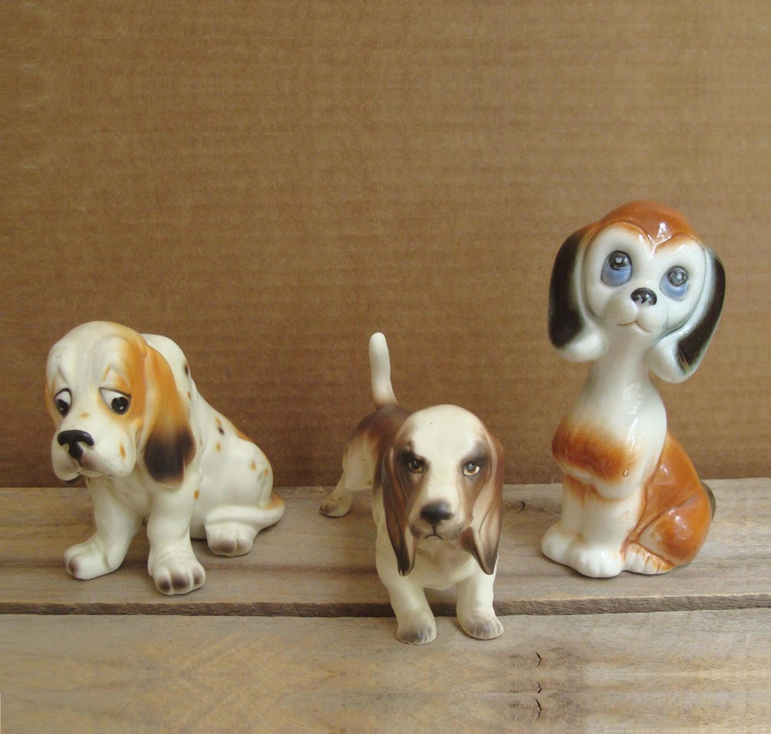 YOU CHOOSE Miniature Hound Dog Figurine - Basset Hound or Beagle - 3 3 ...