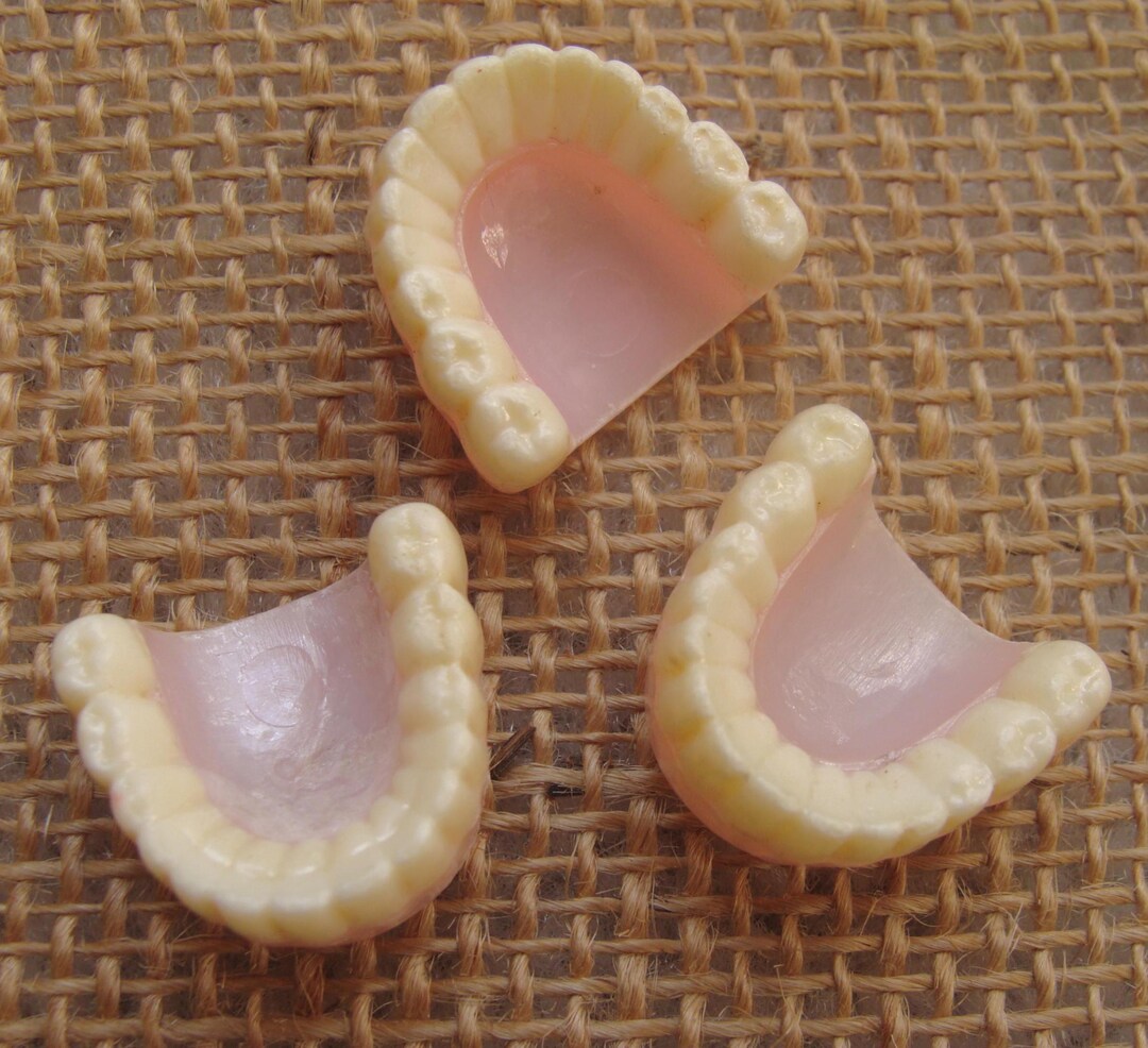 Lot of 3 Vintage Plastic Teeth and Gums Miniatures - 3/4" - Cracker ...