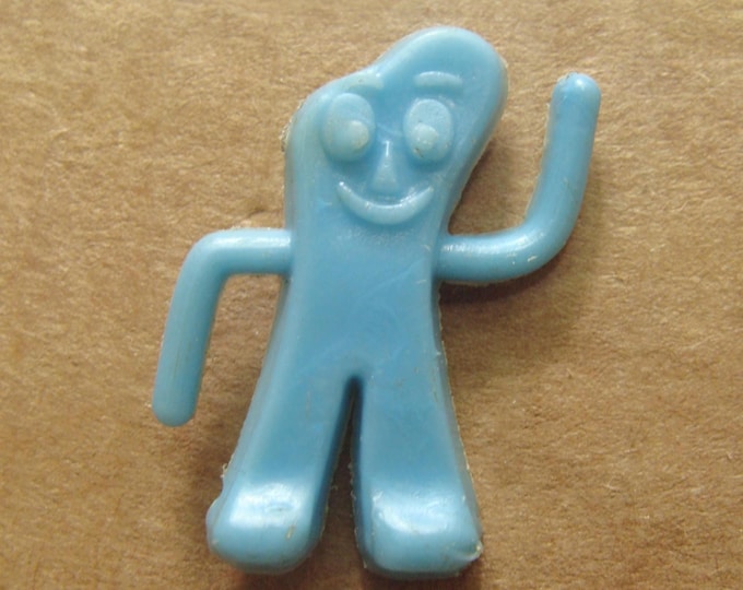Vintage Tiny Blue Gumby Plastic Toy Charm - 1 1/8" X 7/8" - Cracker ...
