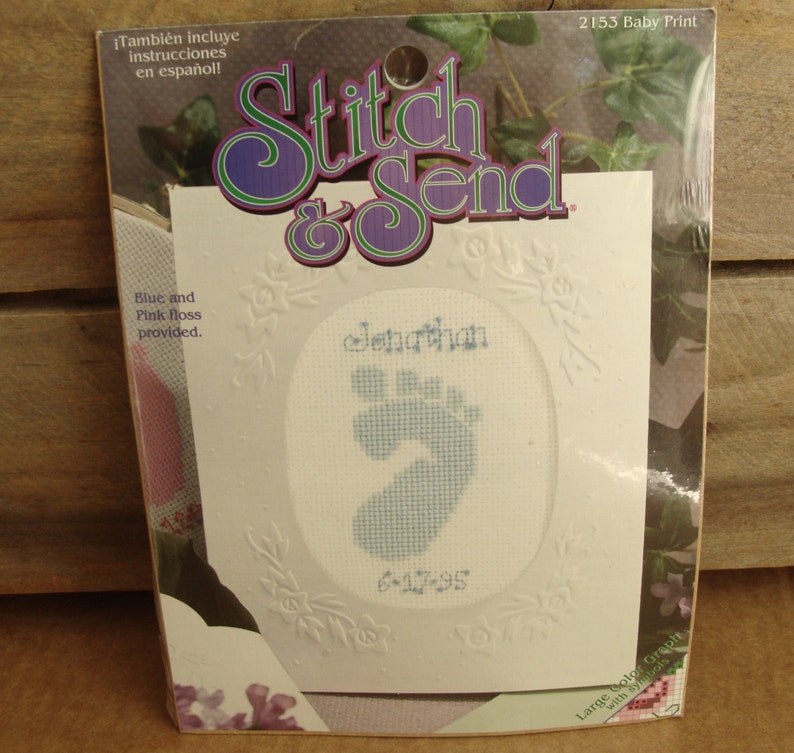 Stitch and Send Baby Footprint Cross Stitch Card Kit NEW - Etsy