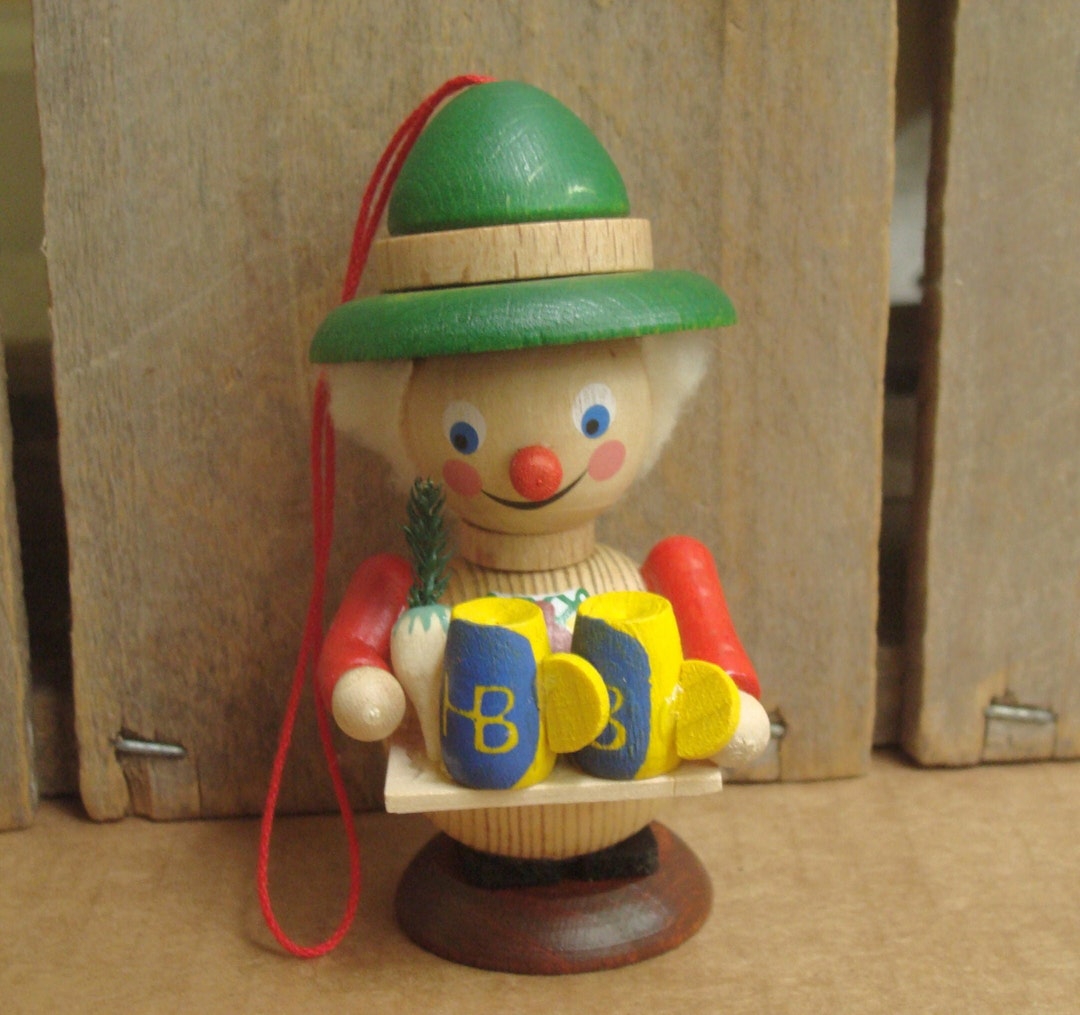German Wood Steinbach Biermeister Barkeep Ornament 3 1/2 Handmade ...