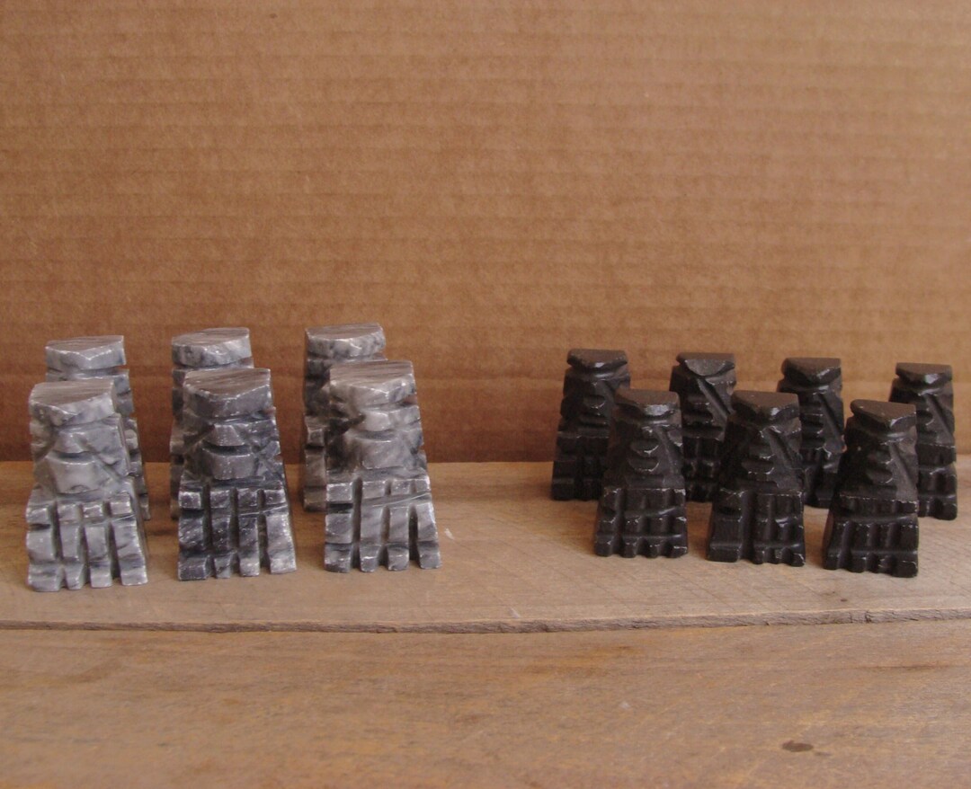 YOU CHOOSE Gray or Black Stone Chess Pawn Lot for Upcycle, Craft 1 1/2 ...