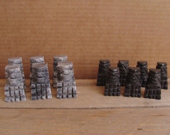 2 Black Abstract Stone King and Queen Chess Pieces for Upcycle, Craft 2 ...