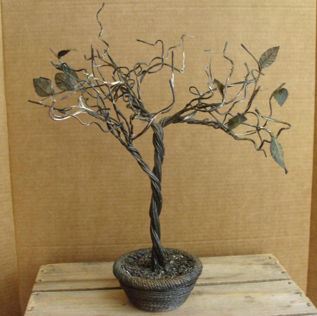 Miniature Dark Brown Wire Twig Tree for Upcycle, Craft 13 Tall by 11 ...