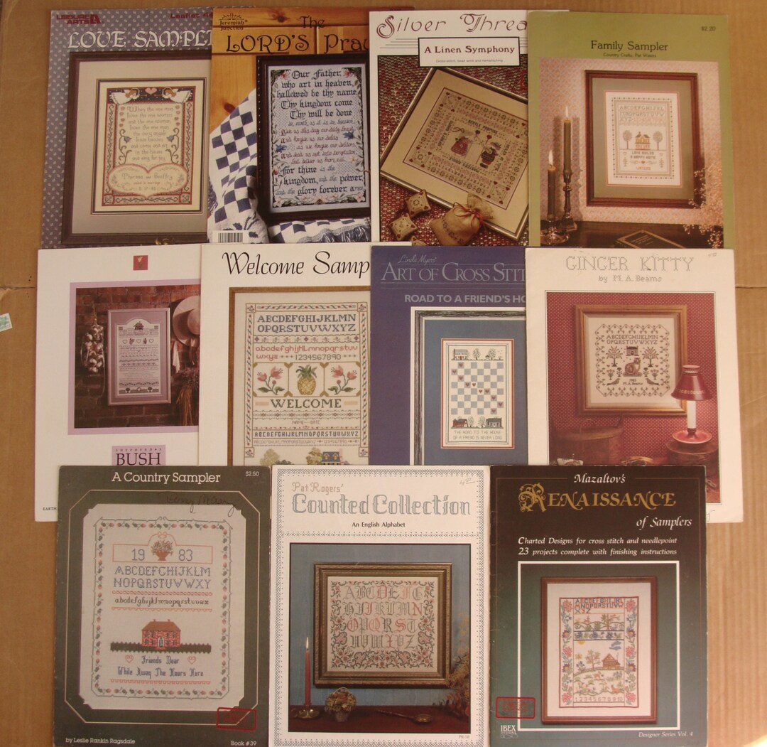 YOU CHOOSE Cross Stitch Sampler Leaflet Welcome House Friend Family ...