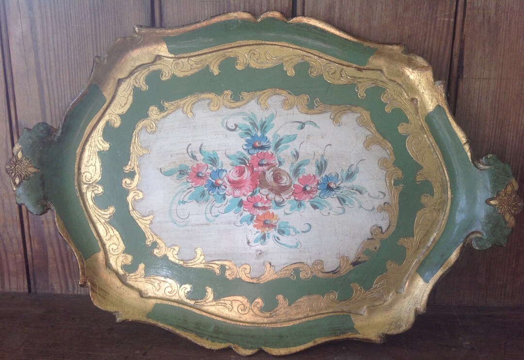 Pretty Italian Tray in Light Wood - Etsy