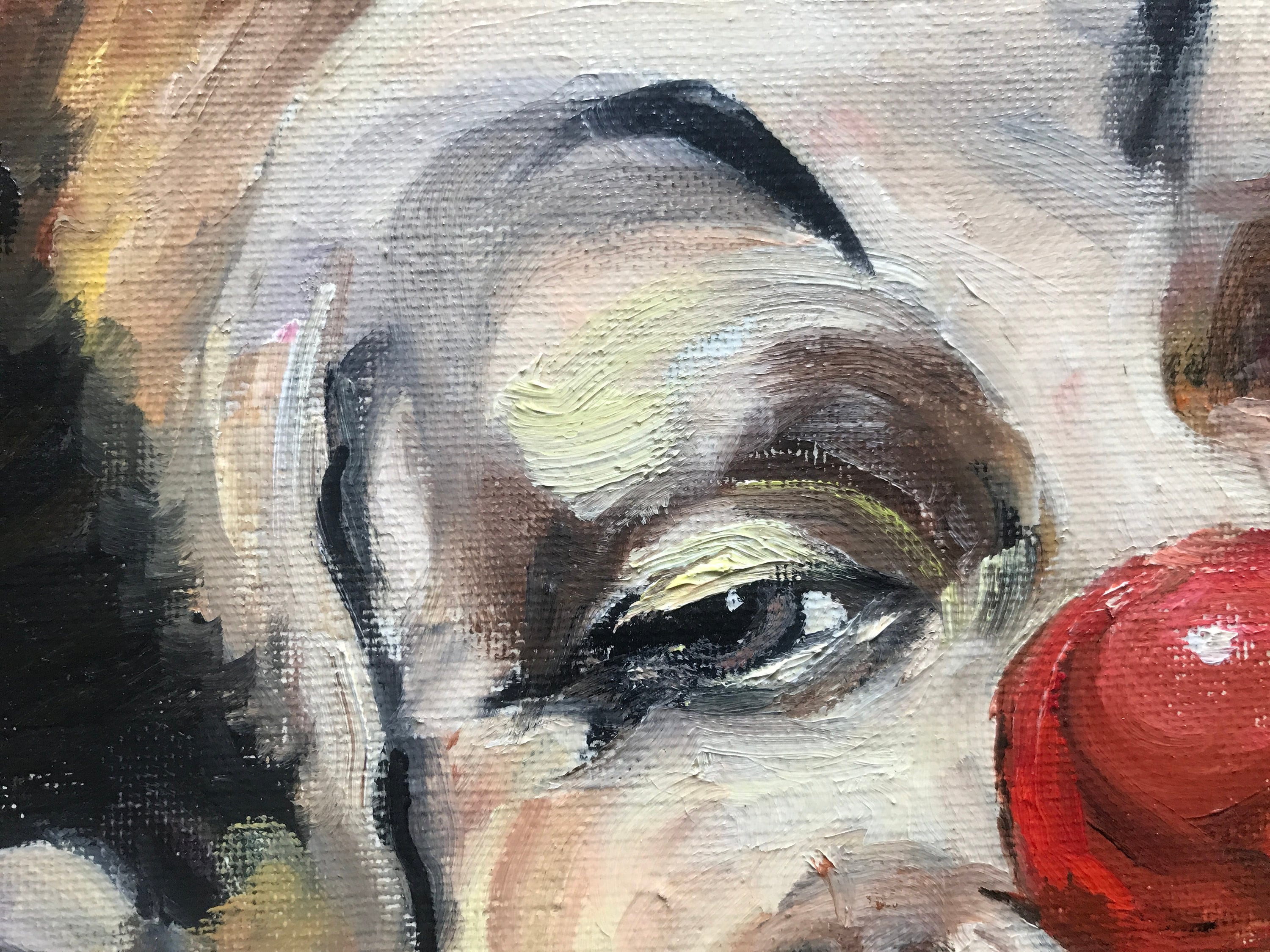 Oil Painting on Canvas, Clown in a Circus, Signature Bottom Right - Etsy