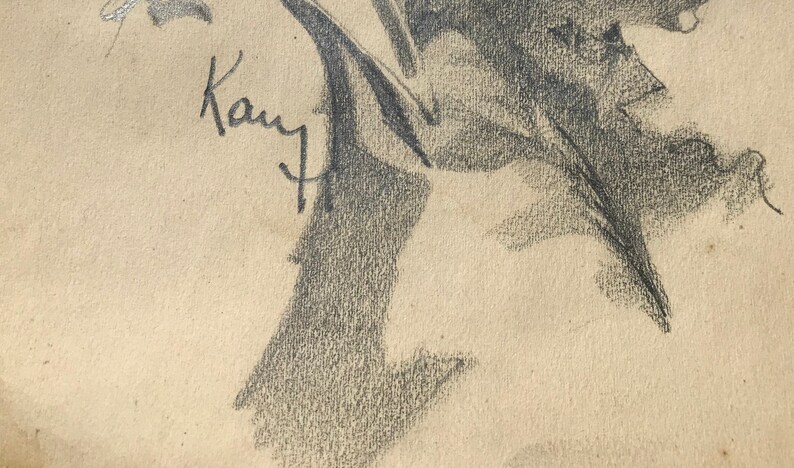 Pencil Drawing, Signed Drawing, Circa 1950 - Etsy