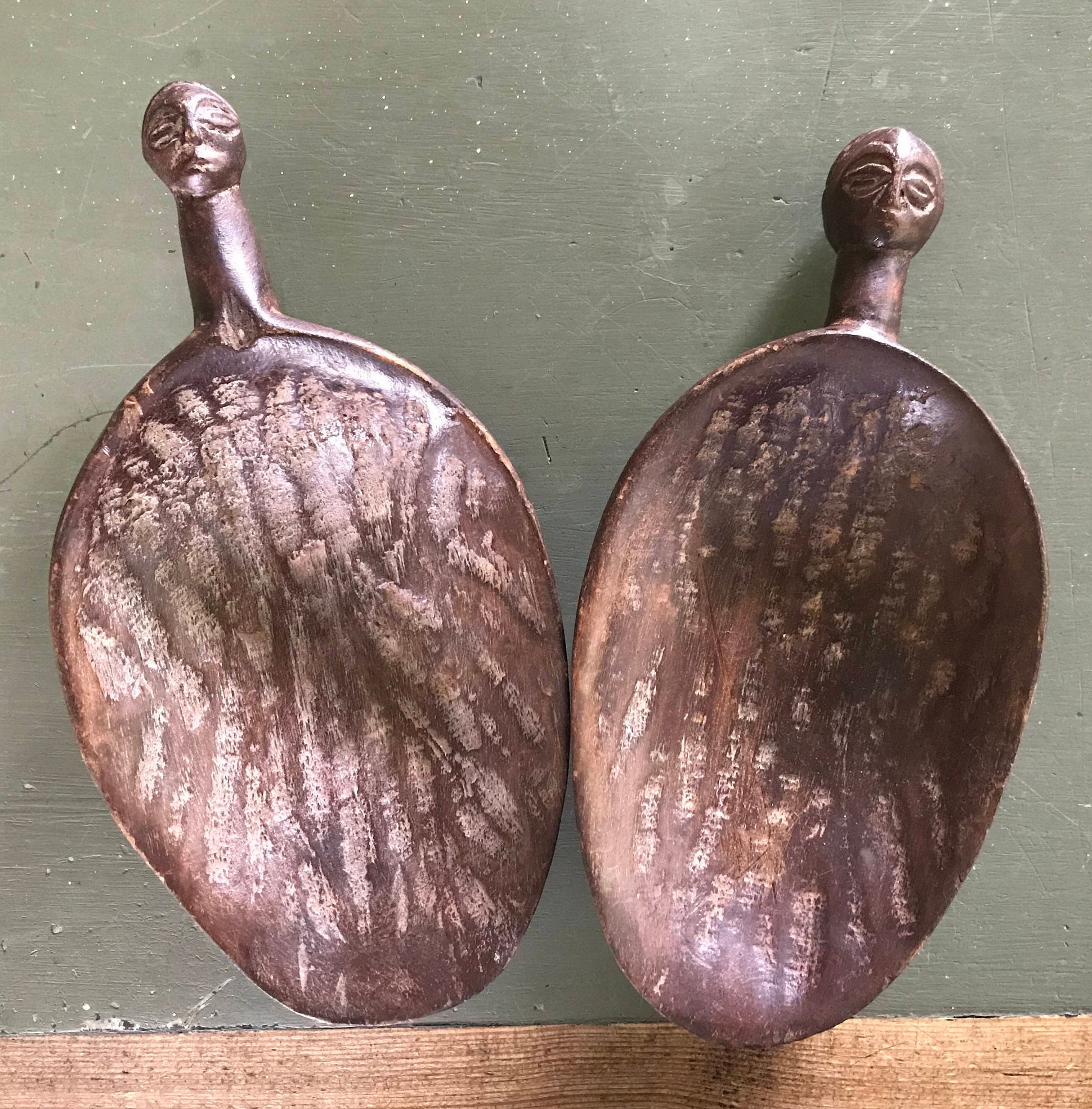 Pair of Big African Wooden Spoons - Etsy UK