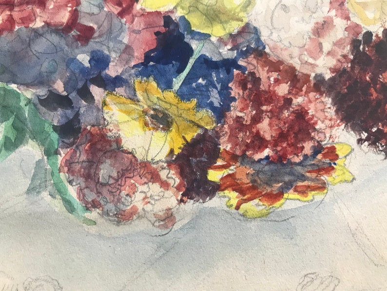 Old Watercolor Signed Annette and Dating From the 1950s - Etsy