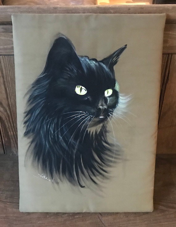 Zwarte Kat Gezicht Schilderen Portret Kat Zwart Gratis Afbeelding Op