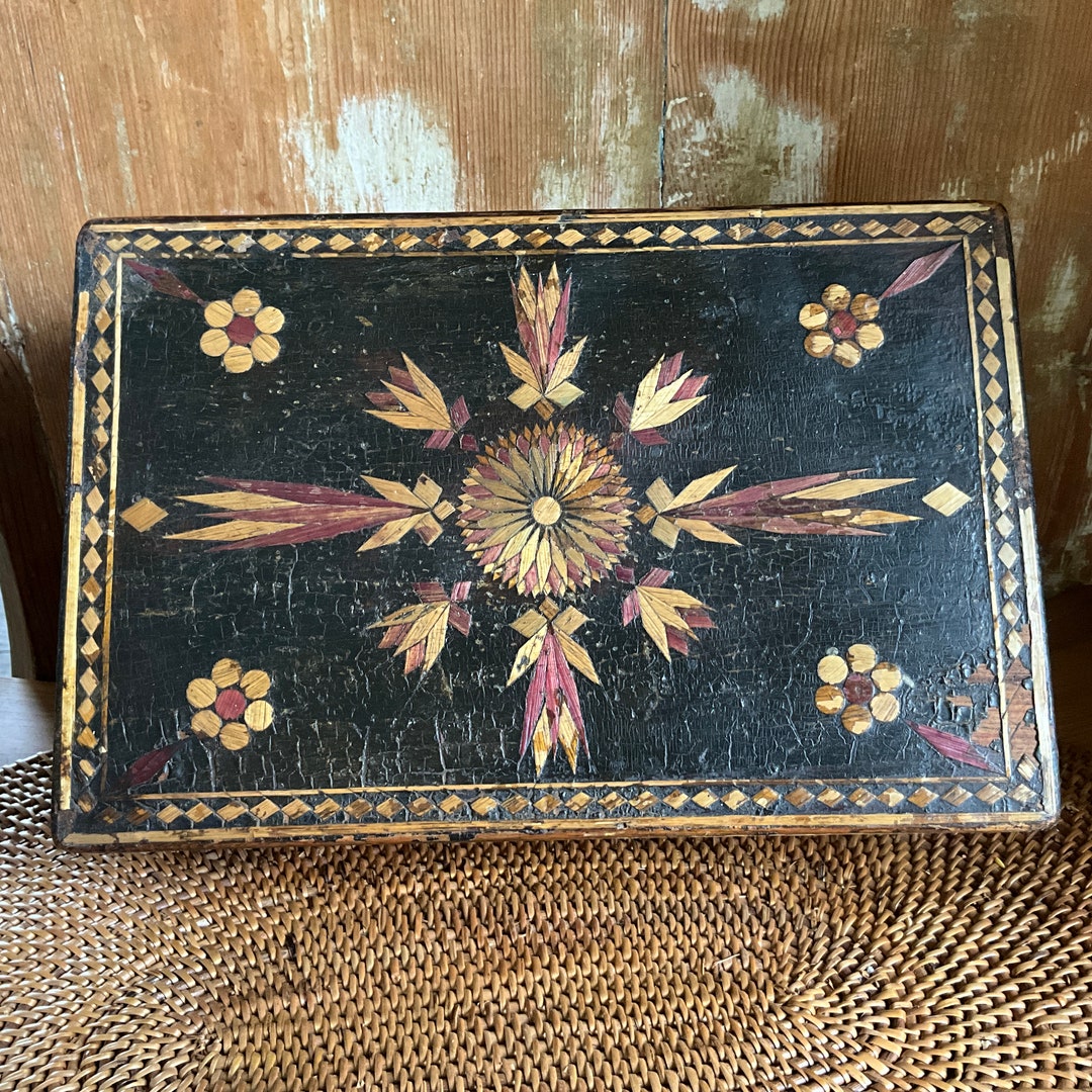 Straw Marquetry Box, Circa 1880-1900. - Etsy