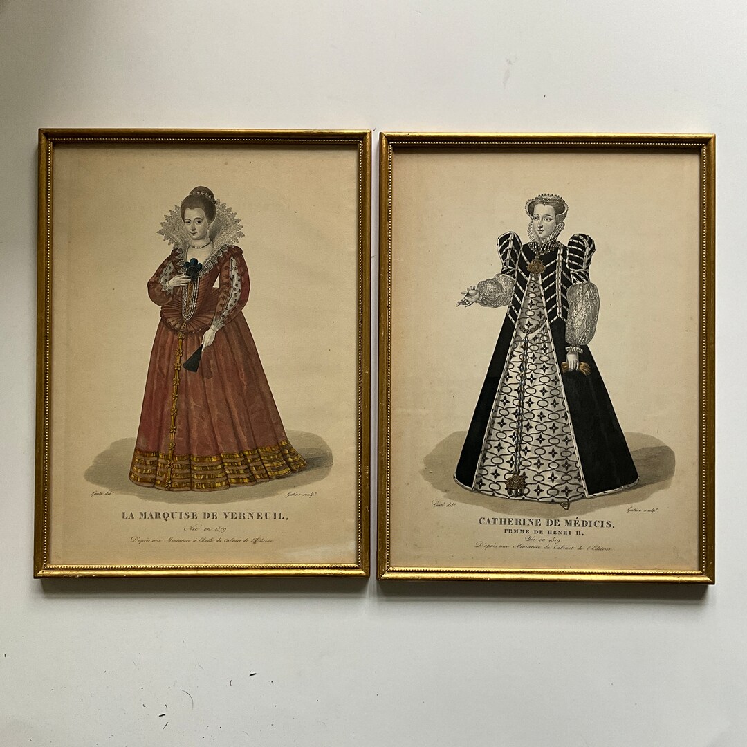 Gravures Aquarellées: La Marquise De Verneuil Et Catherine De Médicis ...