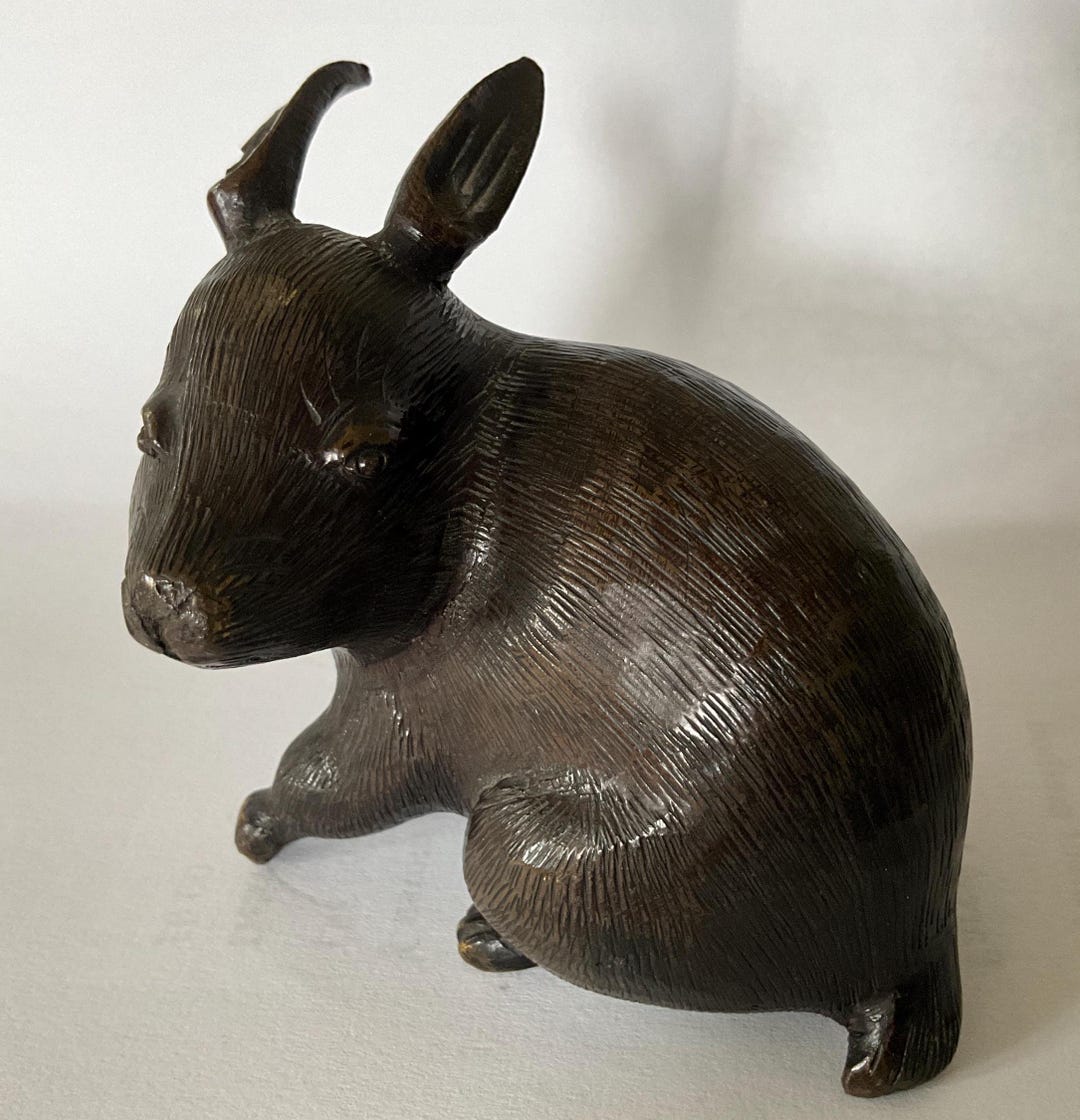 Bronze Rabbit, Japanese Okimono, Meiji Period, 19th Century - Etsy