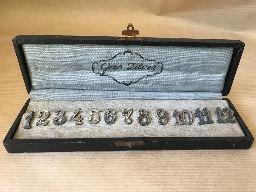 Set of 12 Numbers to Attach to Clothing, Silver Metal Gero Zilver - Etsy