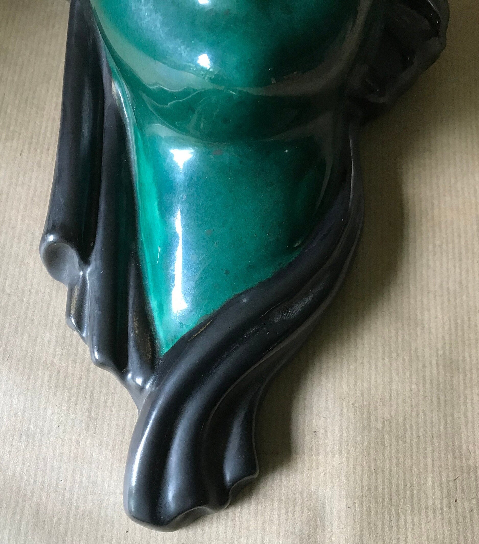 Art Deco Face in Glazed Terracotta - Etsy