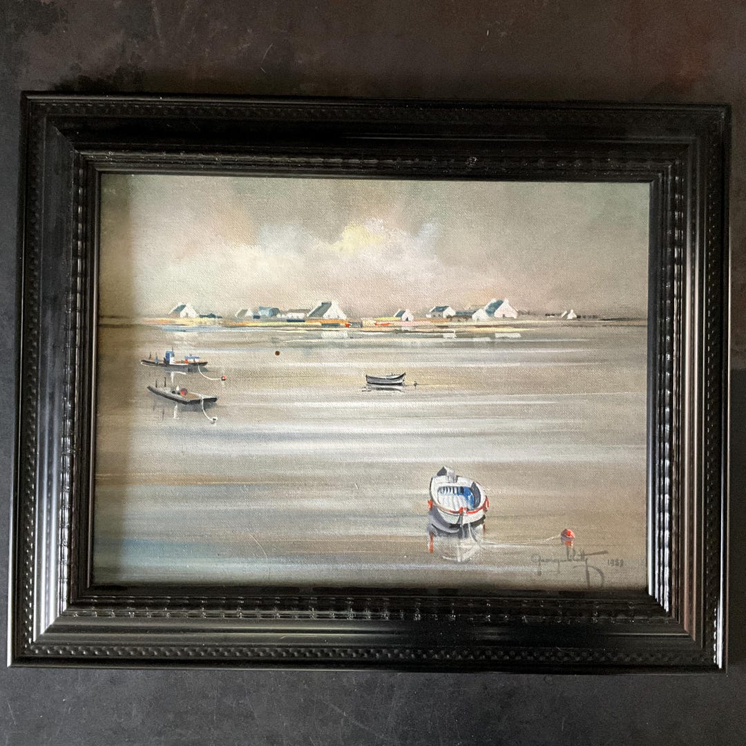 Oil Painting on Cardboard, Breton Landscape, Georges Libotte, 1989 - Etsy