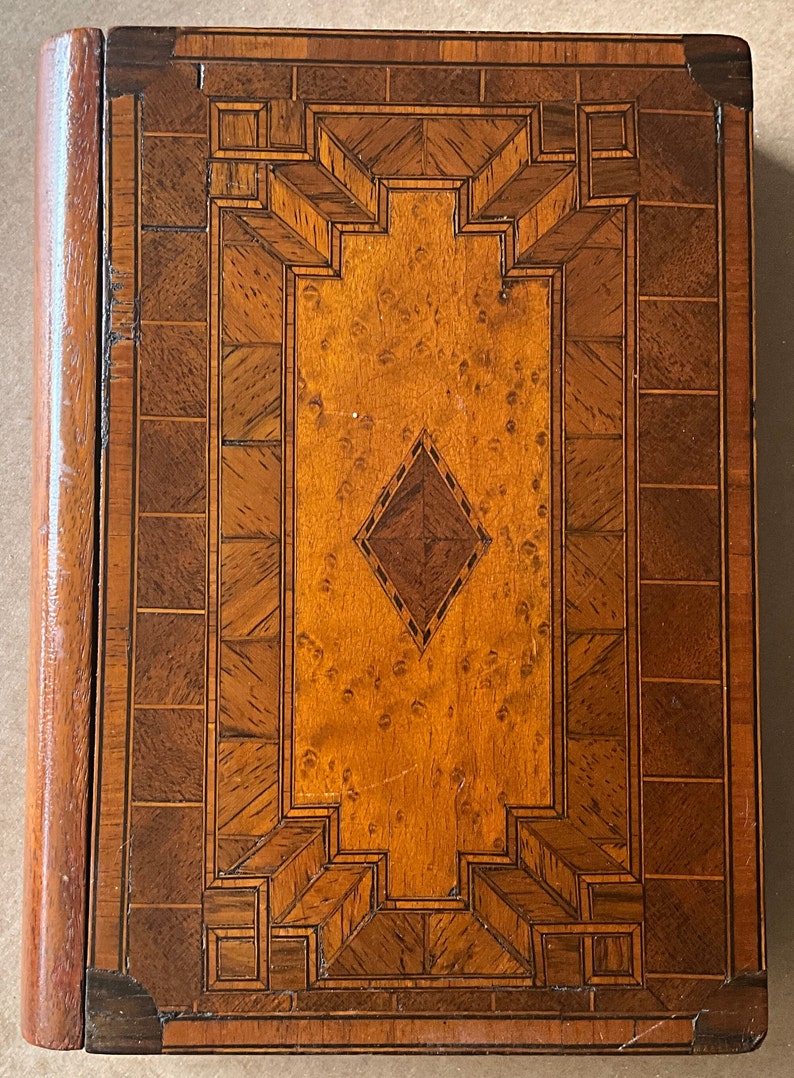 Fake Wooden Book, Marquetry Cover. - Etsy