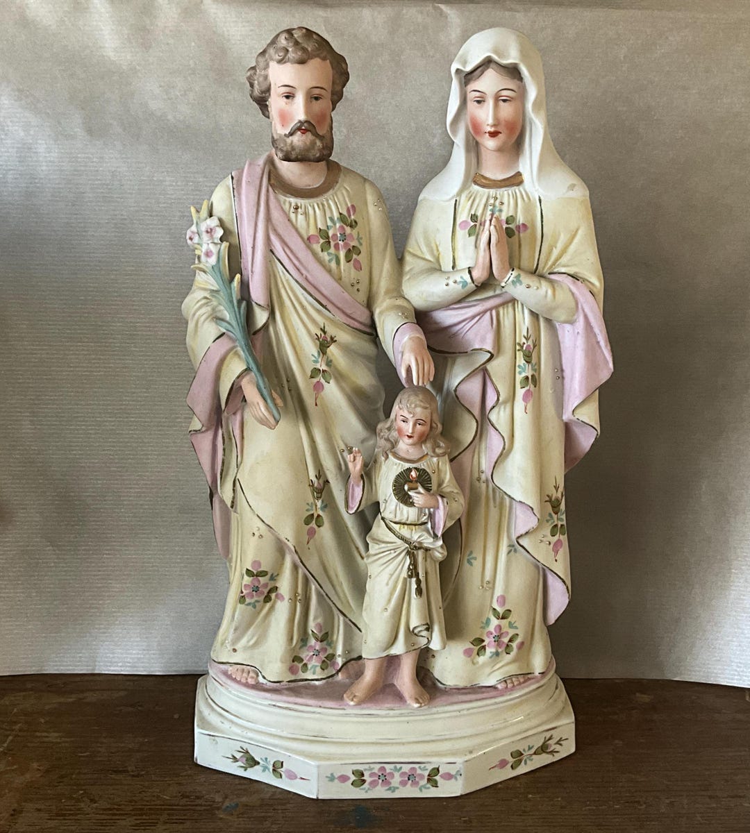 Hand-painted White Bisque Porcelain Statue, Holy Family, 1930s - Etsy