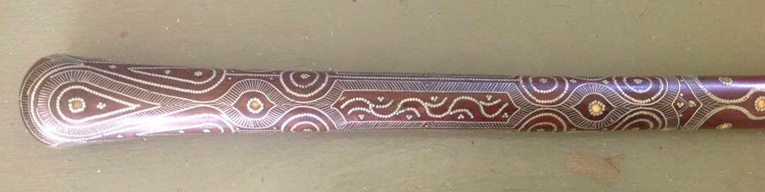 Cane With Metal Inlays With Walnut Shaft - Etsy