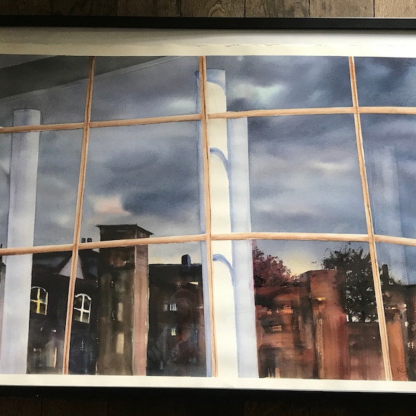Landscape Through Window Watercolor - Etsy