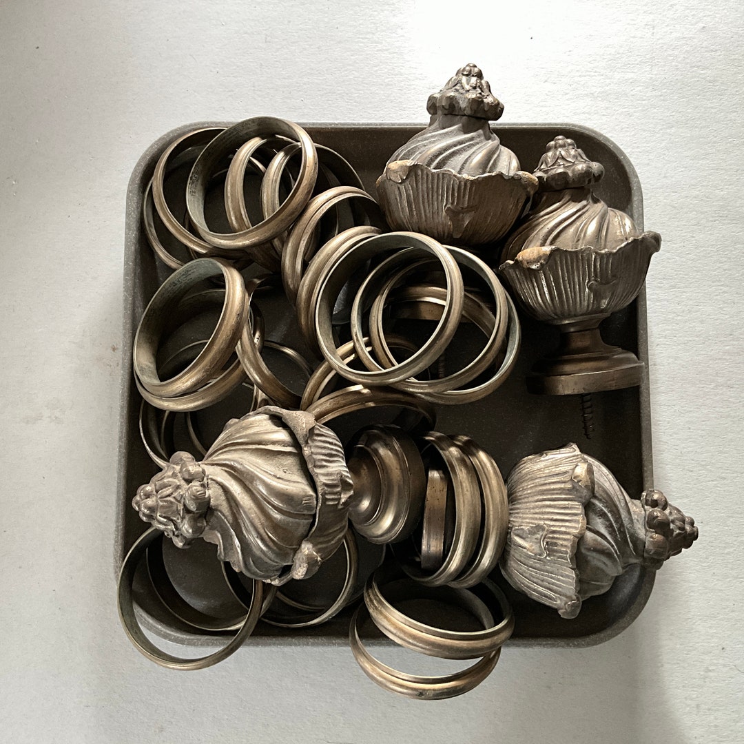 Metal Curtain Rod Ends and Rings. - Etsy