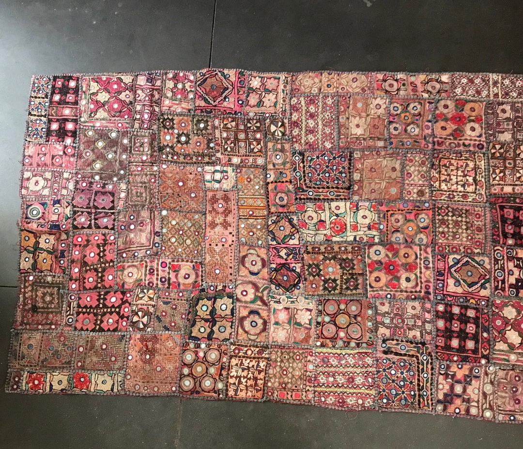 Old Indian Patchwork, Rajasthan, 1950s, Hand Embroidered. - Etsy