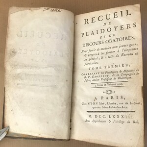 18 Th Century French Book, recueil De Plaidoyers Et Discours - Etsy