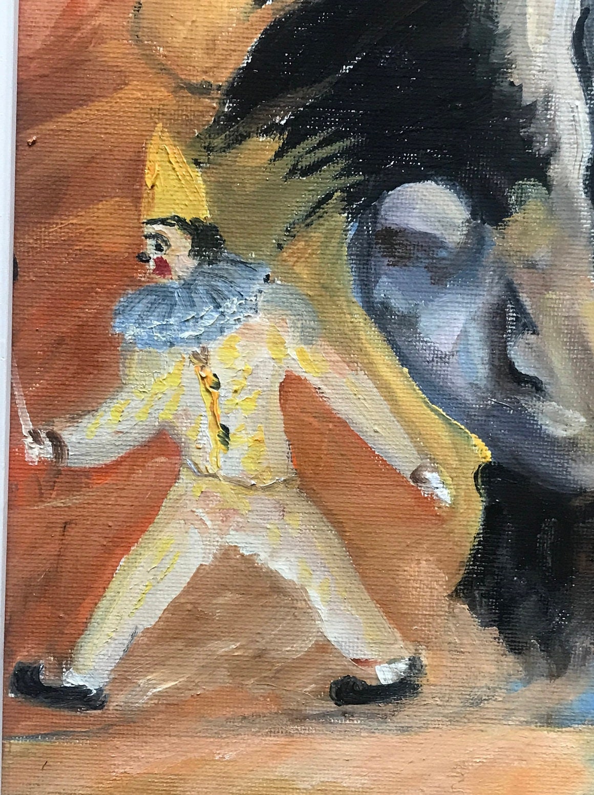 Oil Painting on Canvas, Clown in a Circus, Signature Bottom Right - Etsy