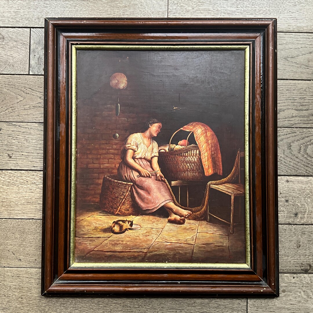 Painting on Copper, Street Scene, Poor People Warming Themselves by ...