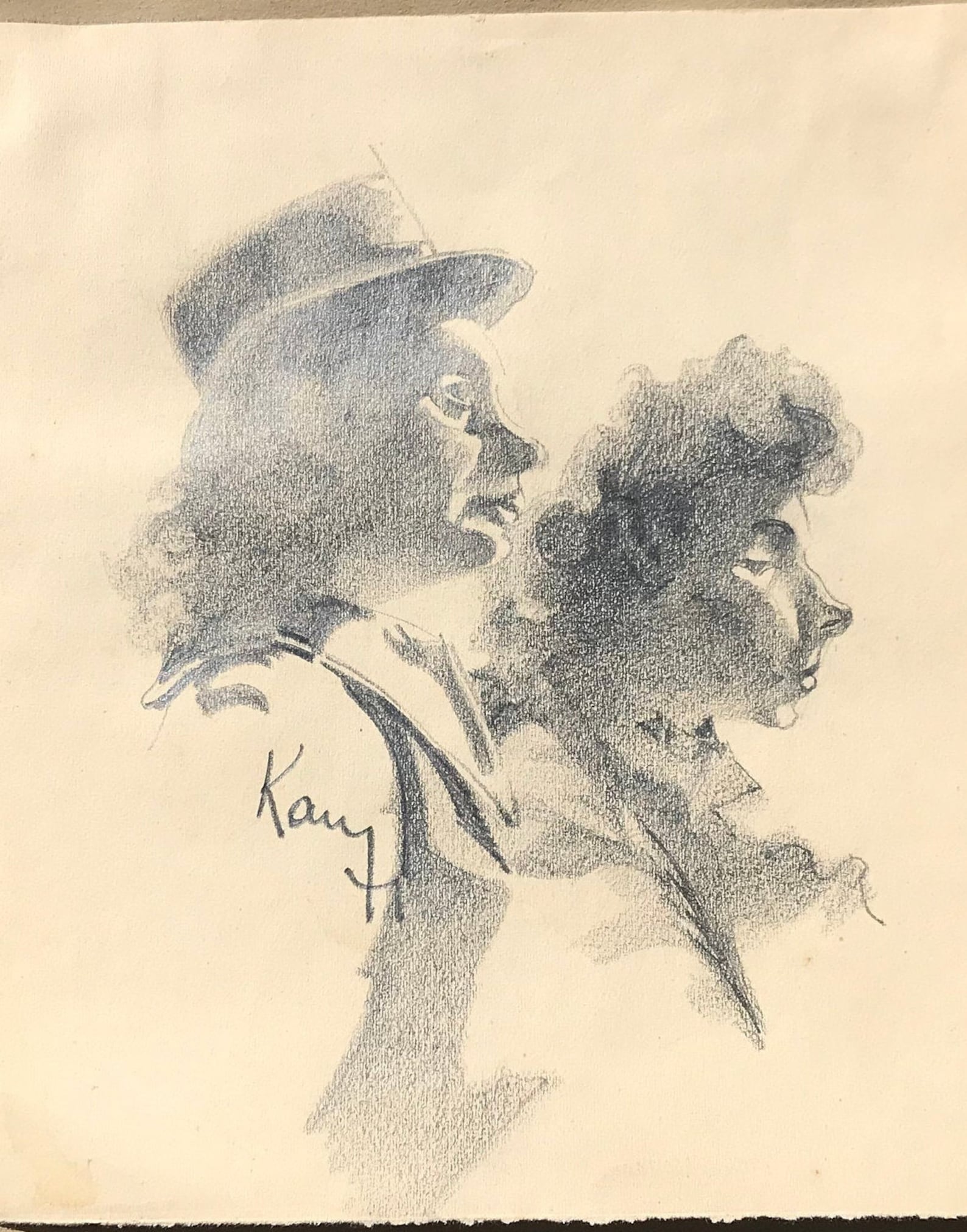 Pencil Drawing, Signed Drawing, Circa 1950 - Etsy