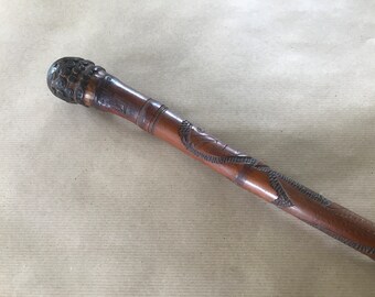Vintage Bamboo Carnival Barker's Cane With Metal Tip Marked Japan Fedex ...