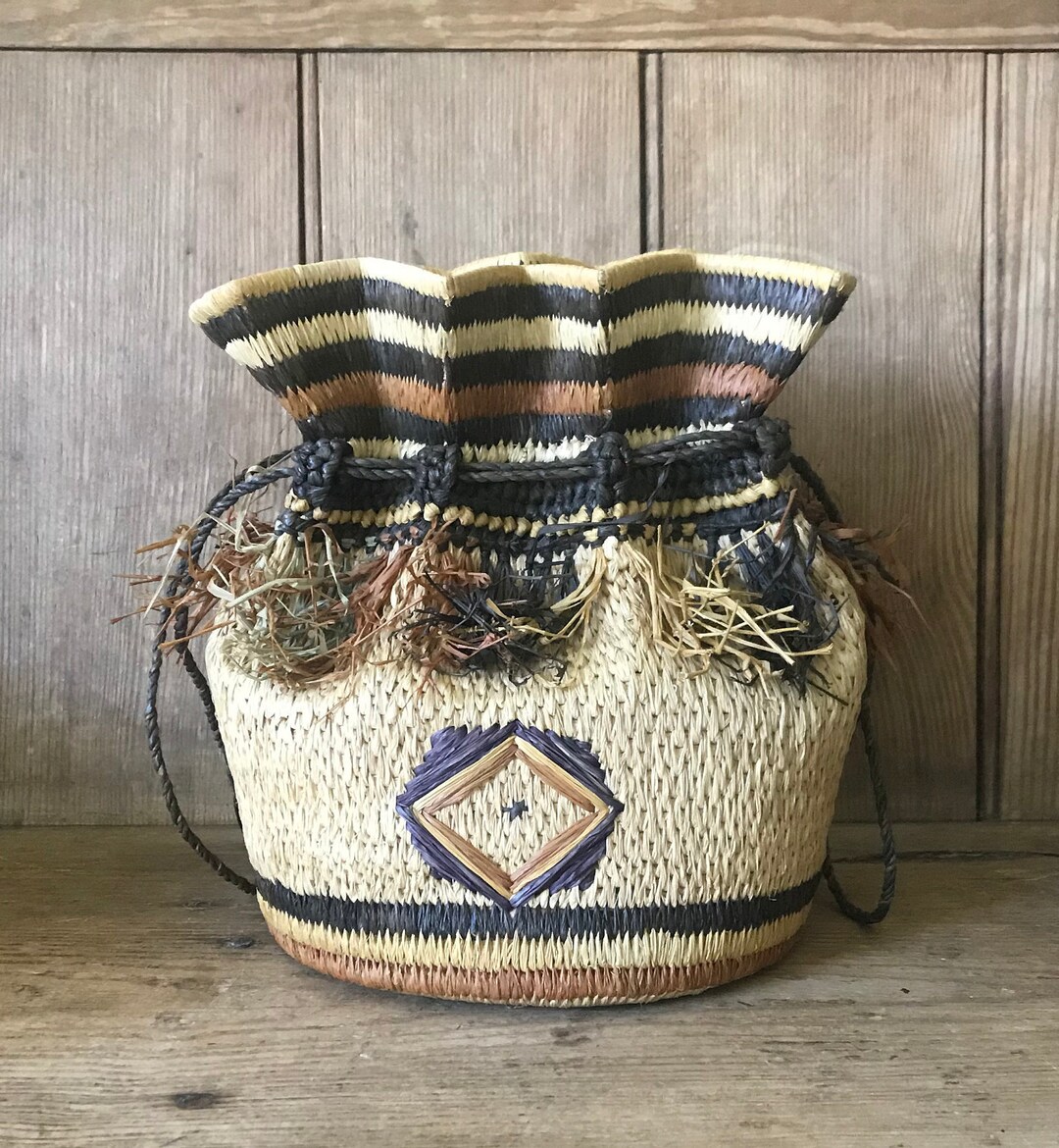 Small Raffia Handbag of African Origin - Etsy