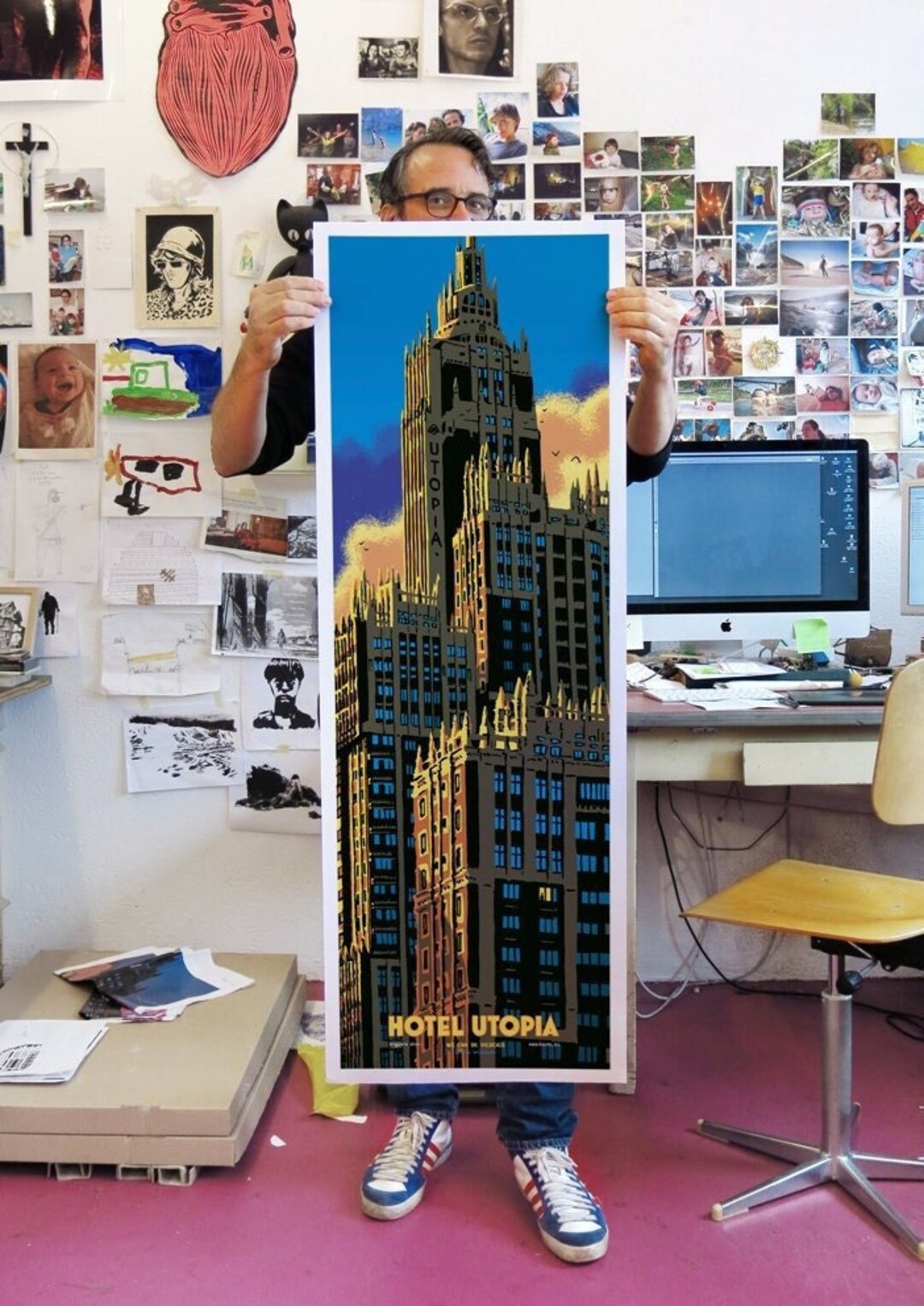 Hotel Utopia Poster Dreams Bright Future City Skyline Magnificent Blue ...