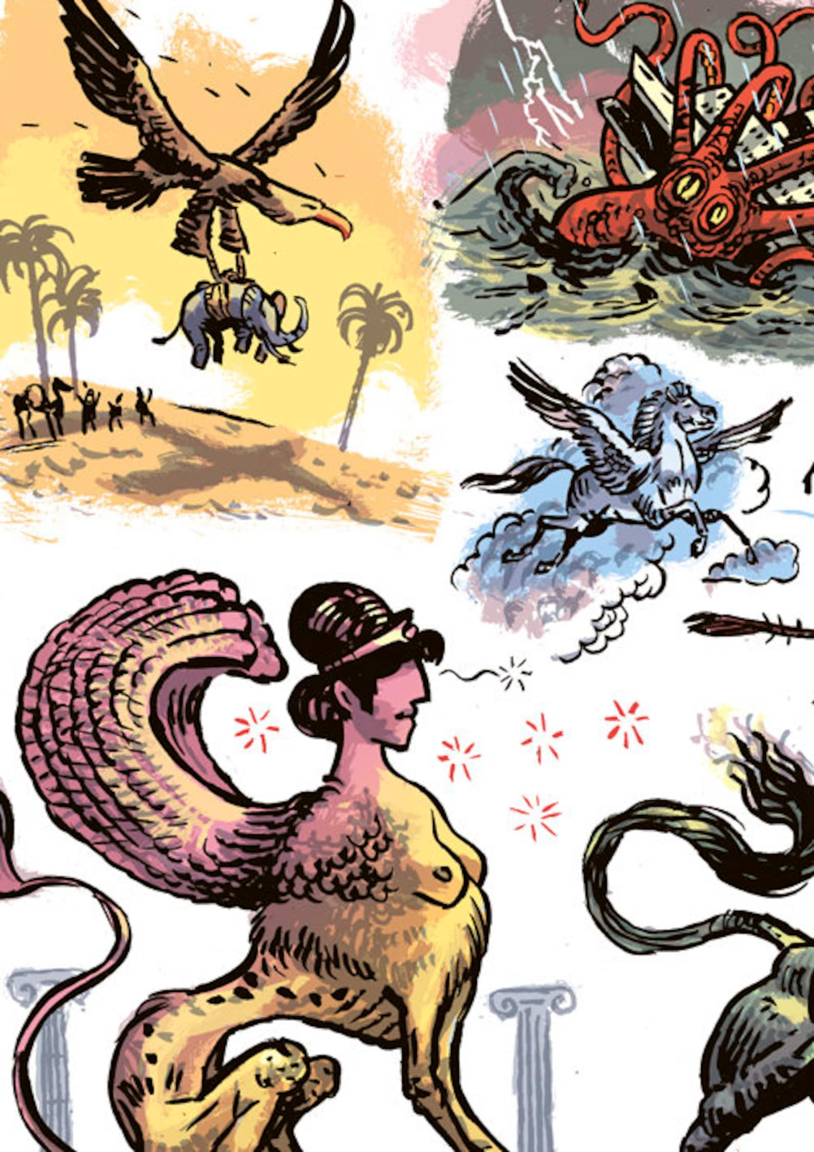 Poster Bestiary Mythical Creatures Greek Myth Legend - Etsy Ireland