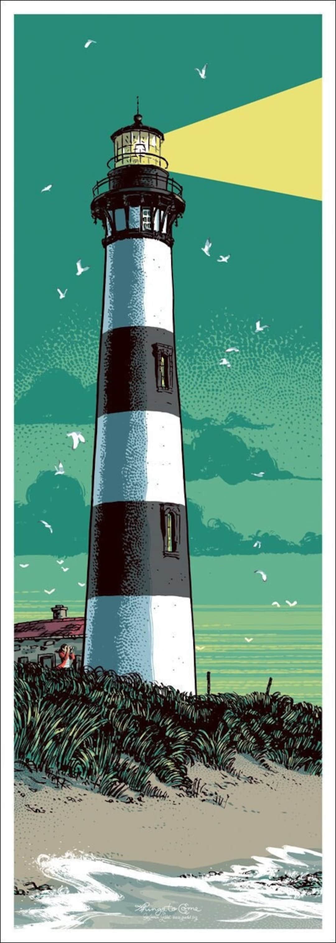 Lighthouse Poster Things to Come Sea Beach Waves Wind Nautical Maritim ...