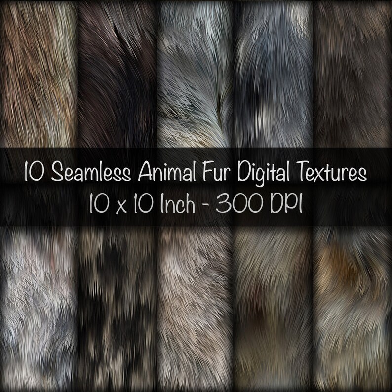 10 Seamless Digital Animal Fur Textures Printing Papers. 10 X - Etsy