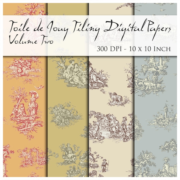 Toile Digital Paper - Etsy