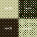 18 Seamless Mint Green Chocolate Brown and Cream Polka Dot and Striped ...