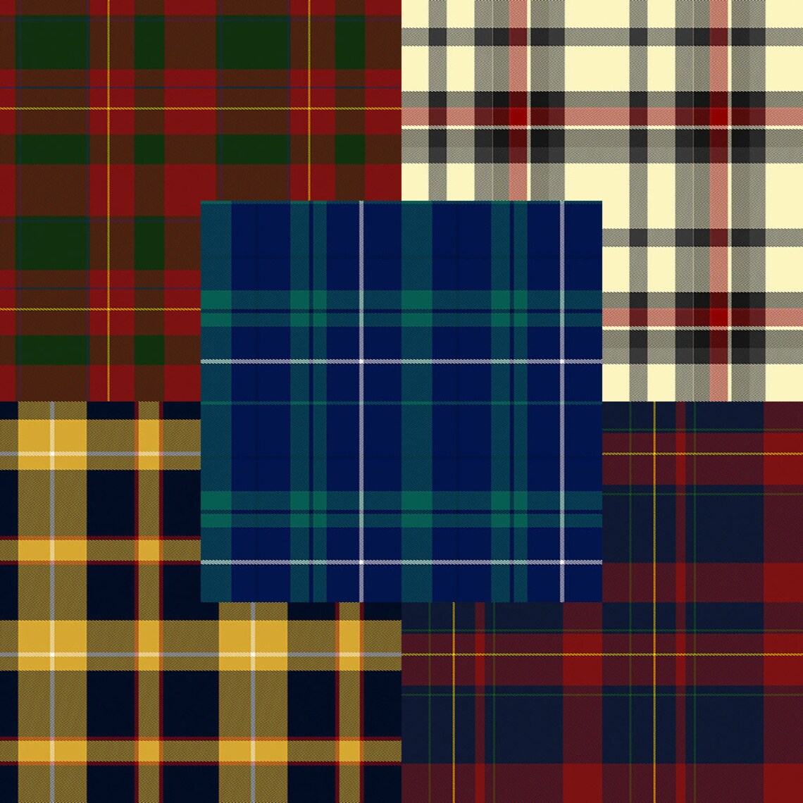 Seamless Traditional Scottish Clan Coloured Tartan. Digital - Etsy Canada