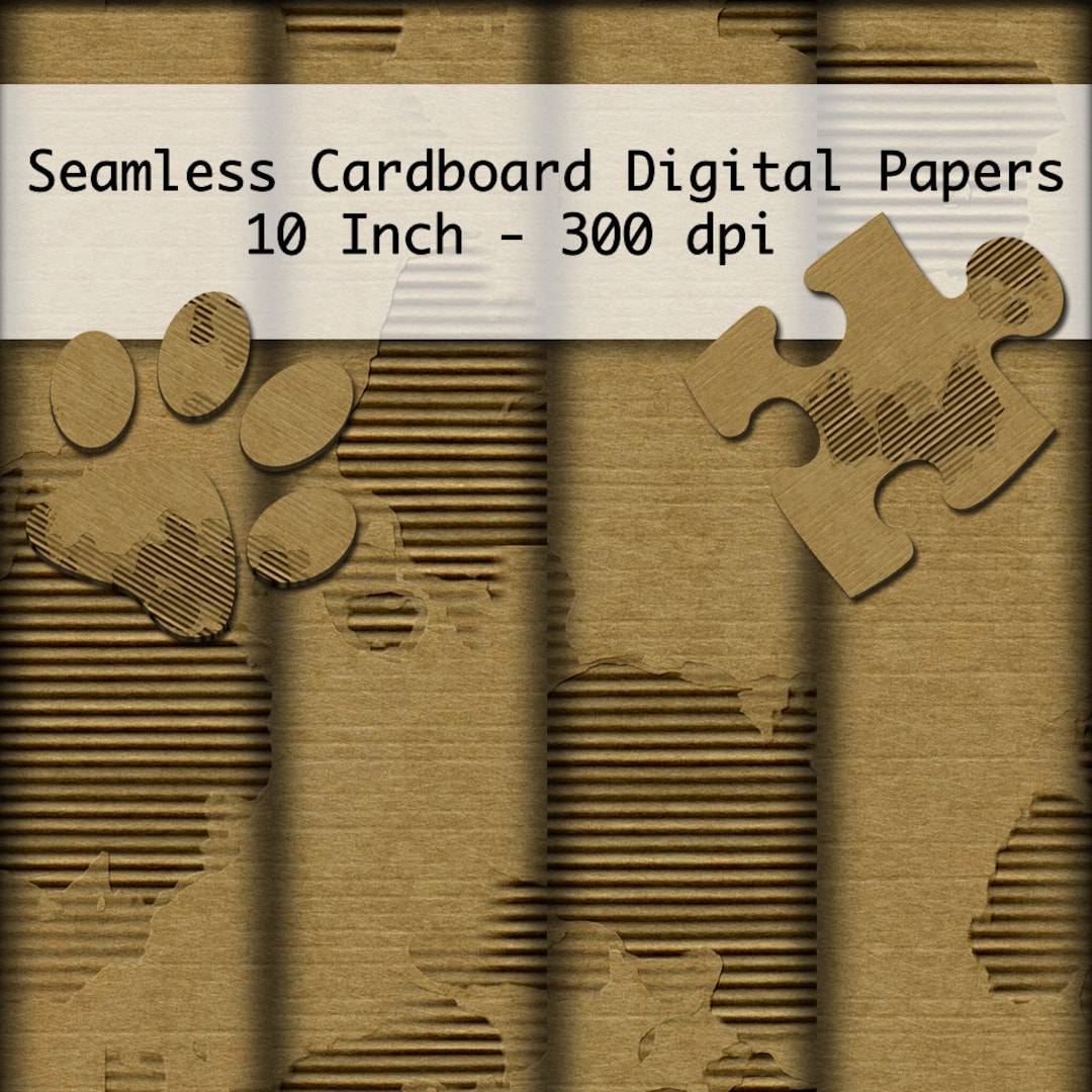 Seamless Worn Cardboard Digital Scrapbook Papers 10 Inch 300 DPI - Etsy