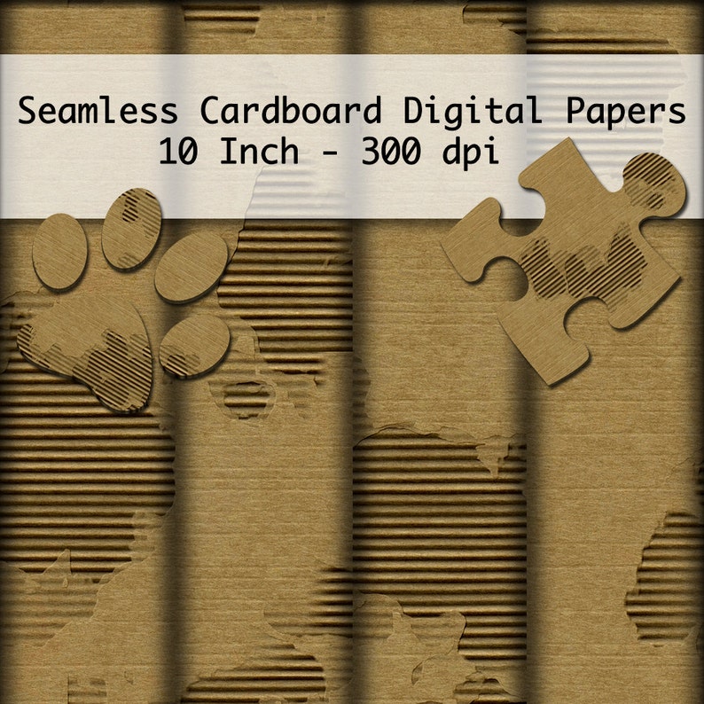 Seamless Worn Cardboard Digital Scrapbook Papers 10 Inch 300 DPI - Etsy