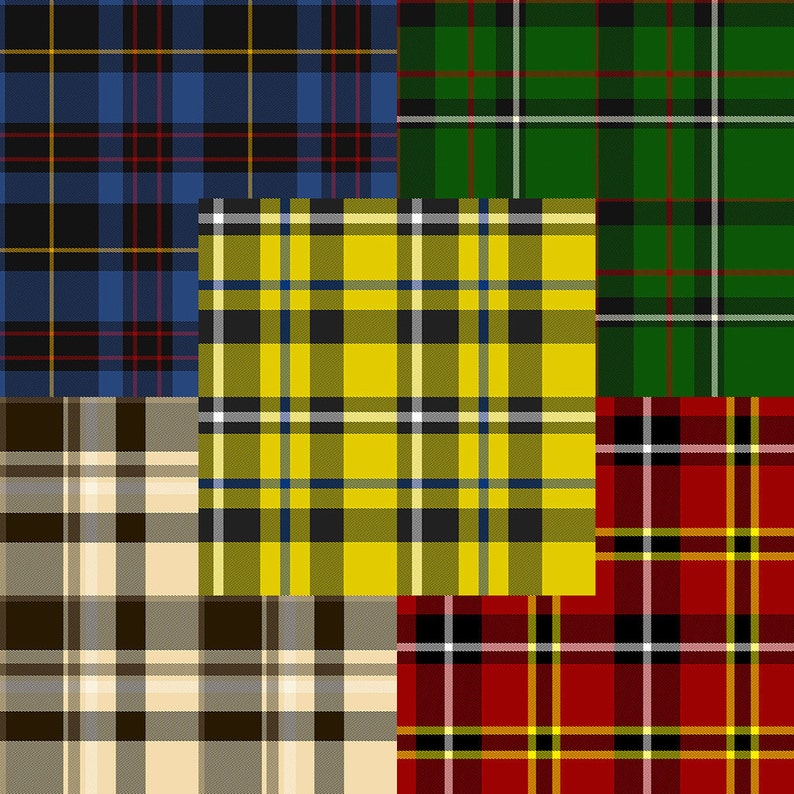 Seamless Traditional Scottish Clan Coloured Tartan. Digital Papers. 10 ...