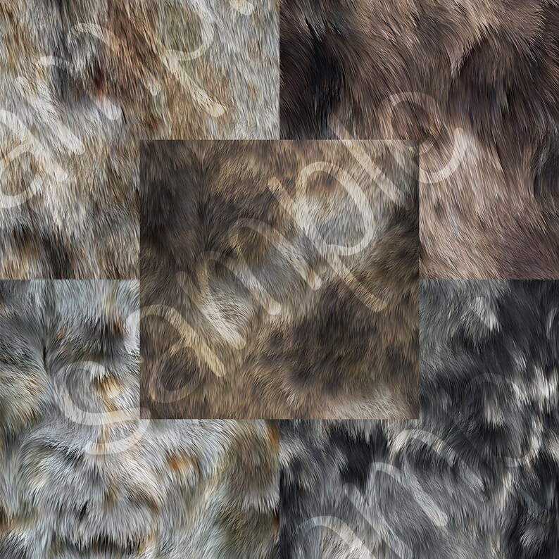 10 Seamless Digital Animal Fur Textures Printing Papers. 10 X - Etsy