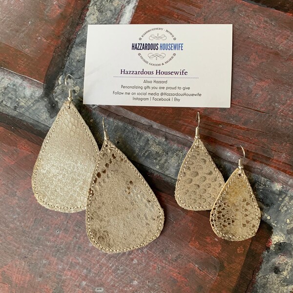 Snake Skin Leather Earrings - Etsy