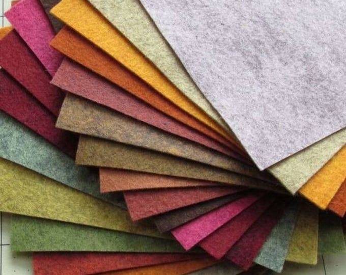 All-naturally Dyed Wool Felt Patches Mix large, Rainbow Felt Mix, Full ...